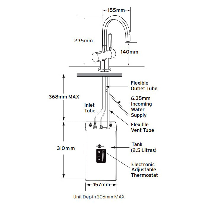 HC3300 Boiling-Cold Filtered Water Dispenser Brushed – Outlet by Oakleys