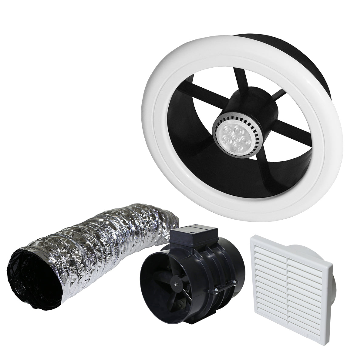 150mm Ares Inline Ceiling Extractor System With Low Voltage LED Light ...